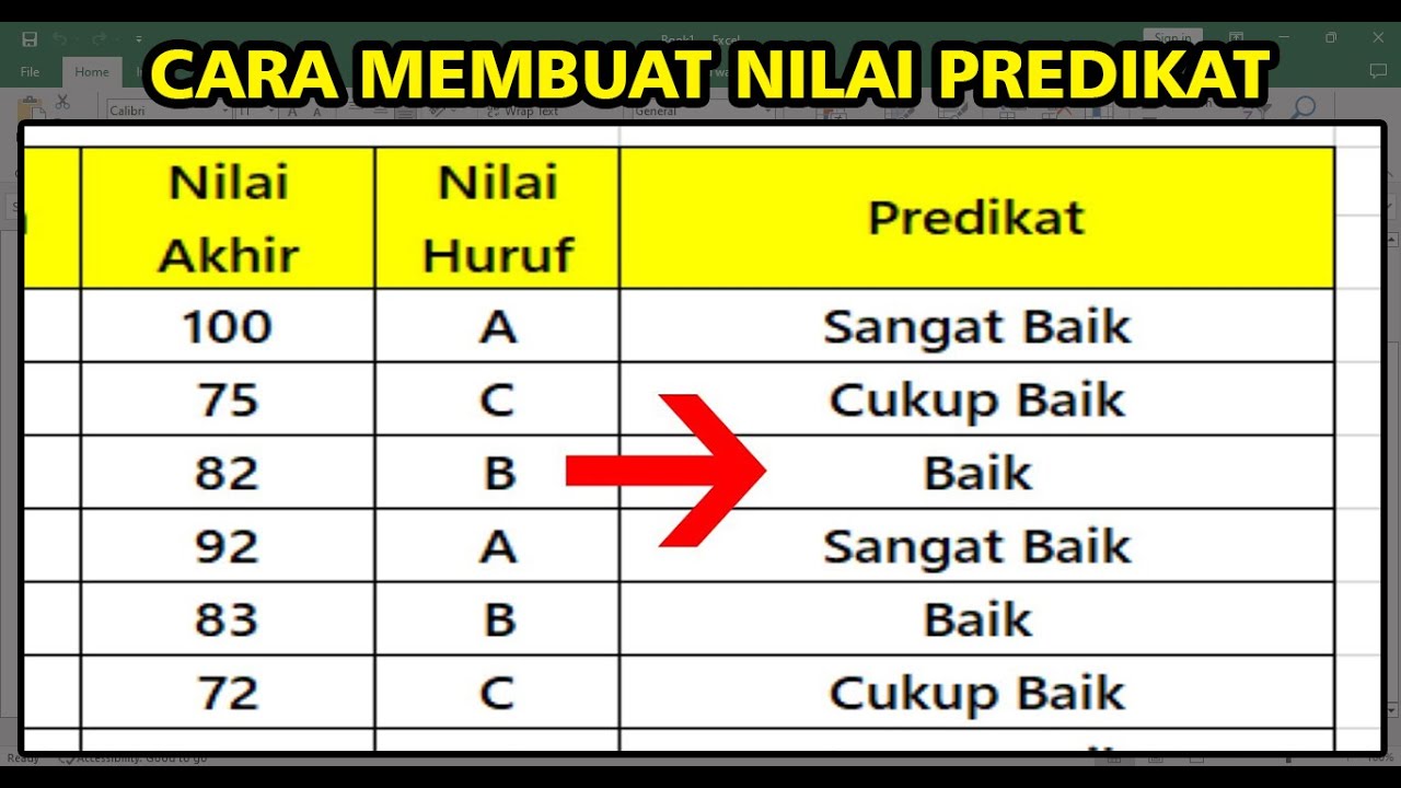Cara Membuat Nilai Predikat Siswa di Excel | Tutorial Excel untuk Pendidikan - YouTube