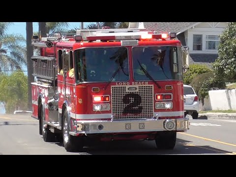 Long Beach Fire Dept. Engine 2 Repsonding - YouTube