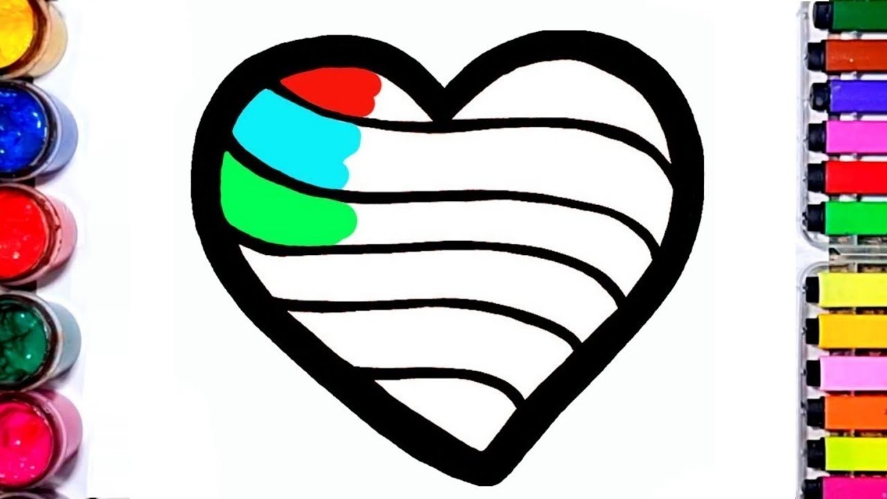 Bolalar uchun yurak rasmini chizish - YouTube