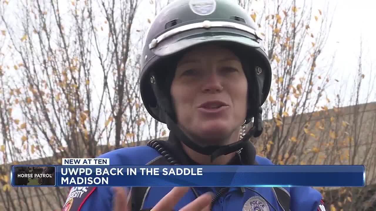 UWPD Mounted Patrol back in Badger territory - YouTube