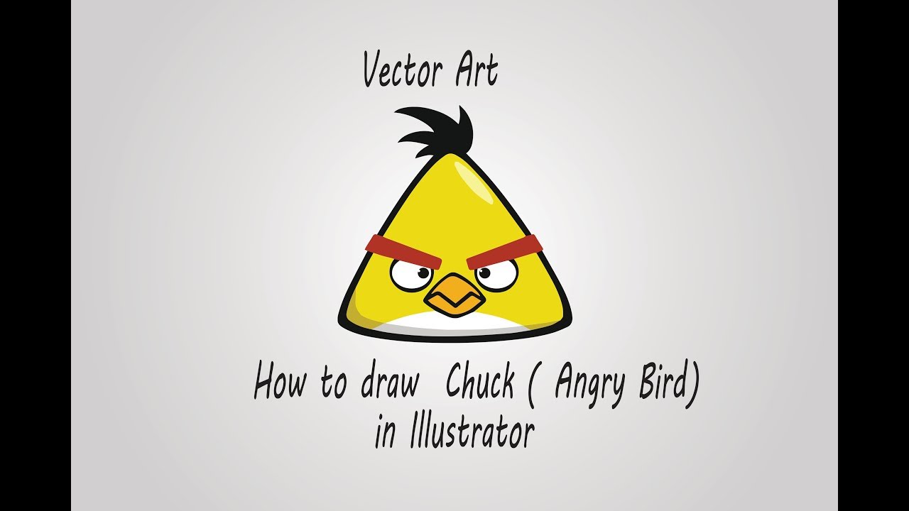 How to draw Chuck ( Angry Bird) in illustrator - YouTube
