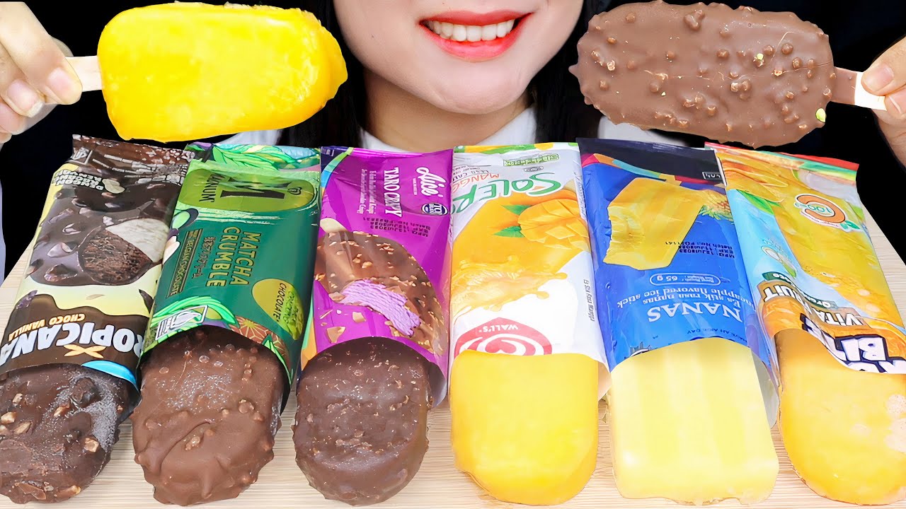 ASMR CHOCOLATE YELLOW ICE CREAM 🤎💛 MAGNUM, SOLERO MANGGA, CAMPINA ...