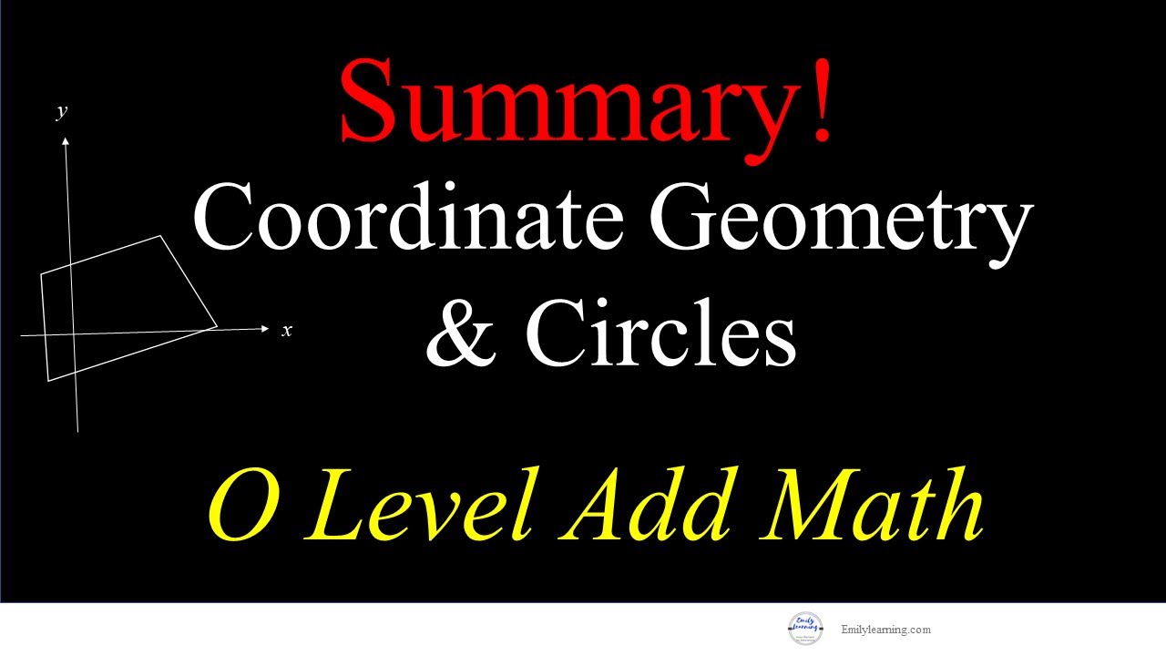 Summary of Coordinate Geometry and Circles - O Level Add Math - YouTube