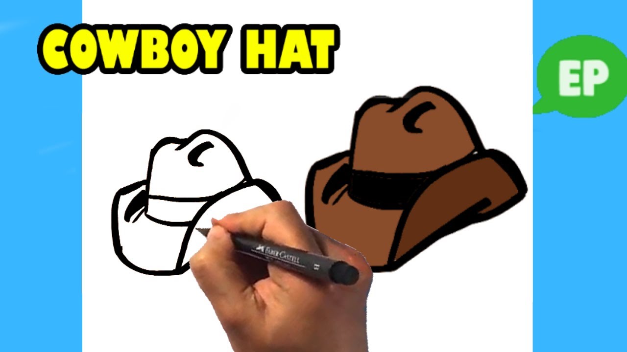 How to Draw a Cowboy Hat - Easy Pictures to Draw - YouTube