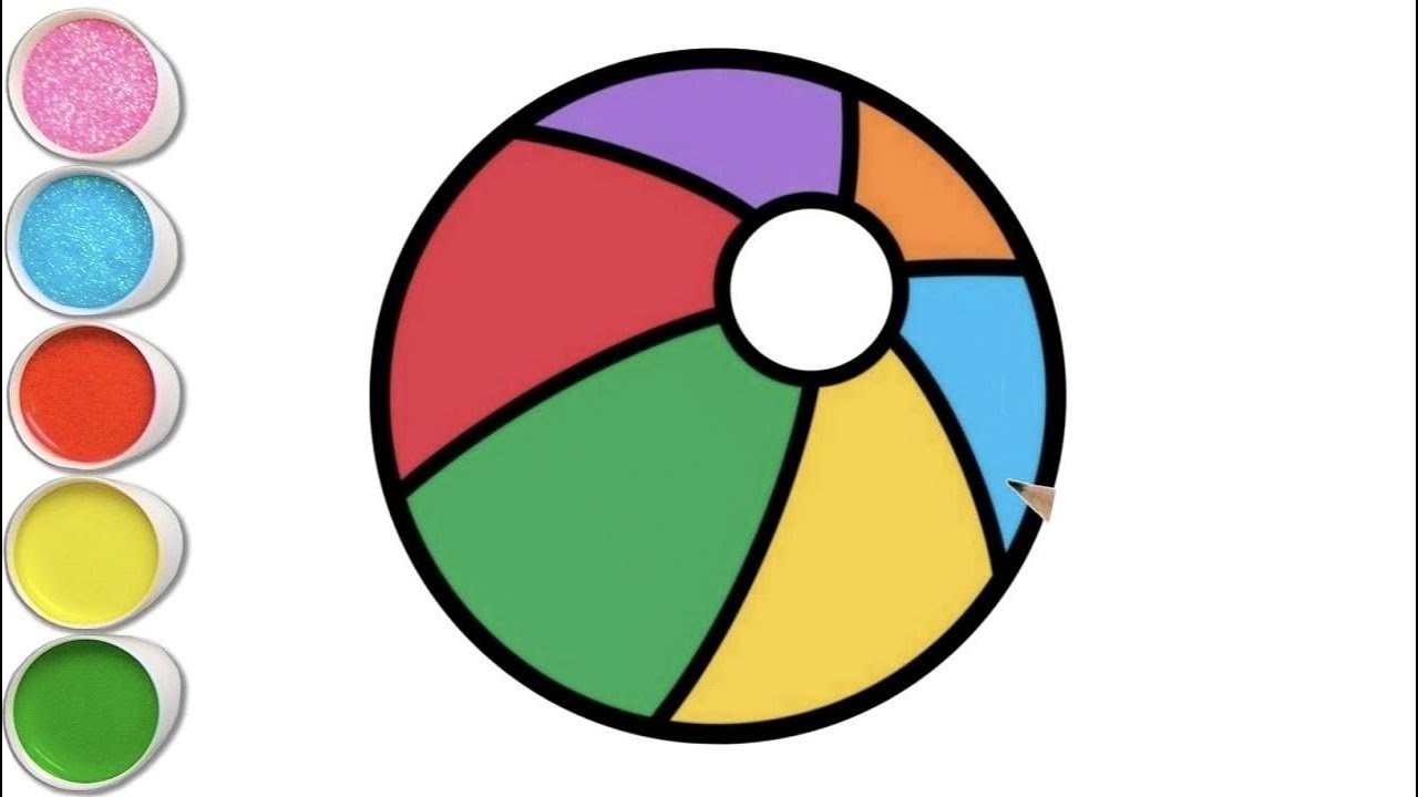 How To Draw A Rainbow Colour Ball Drawing | Easy Ball Drawing |Football ...