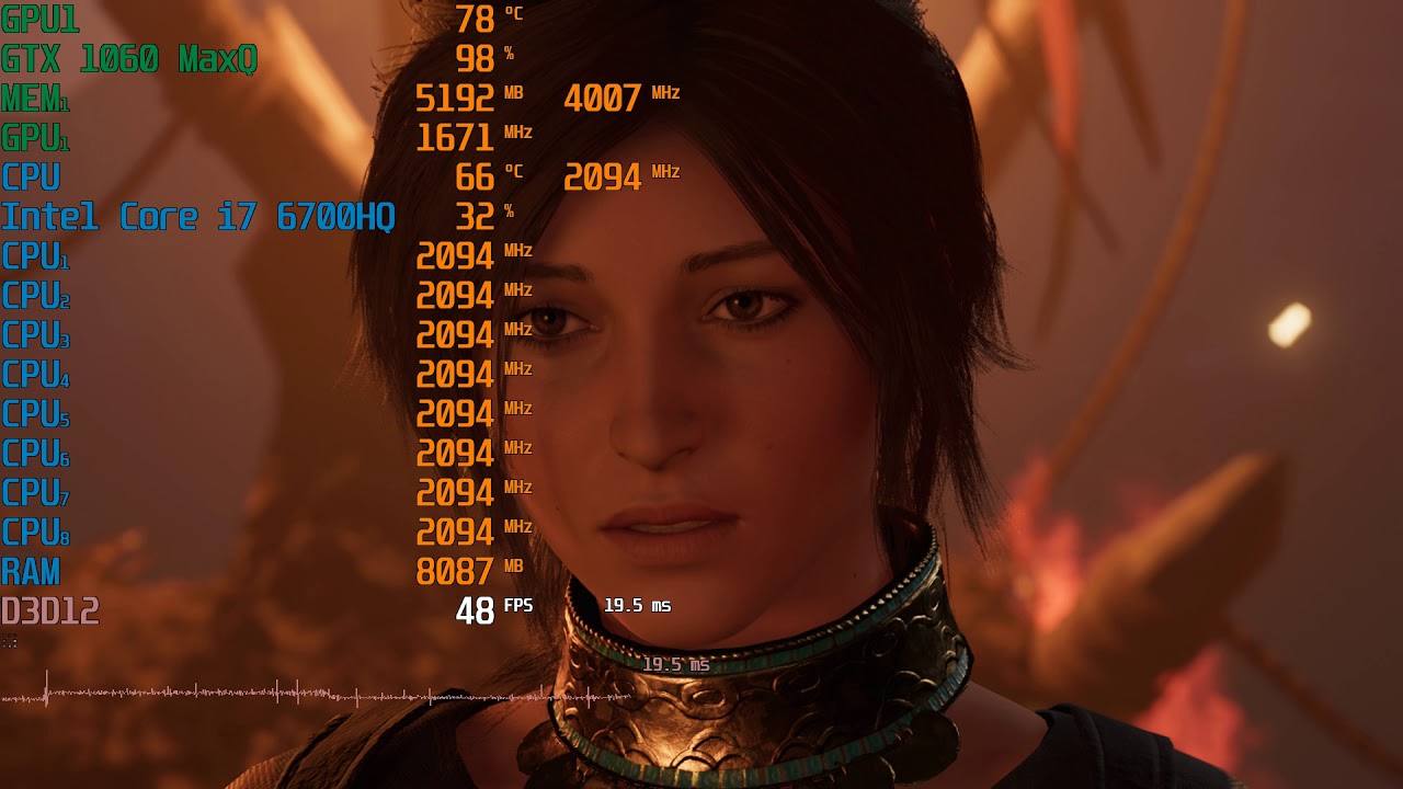 Shadow of the Tomb Raider |TEST: GTX1060 maxq, i7 6700hq, SSD 256, 16gb ...