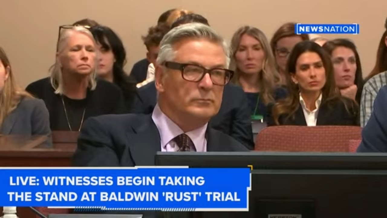 Alec Baldwin on trial for "Rust" shooting - Day 1 - YouTube