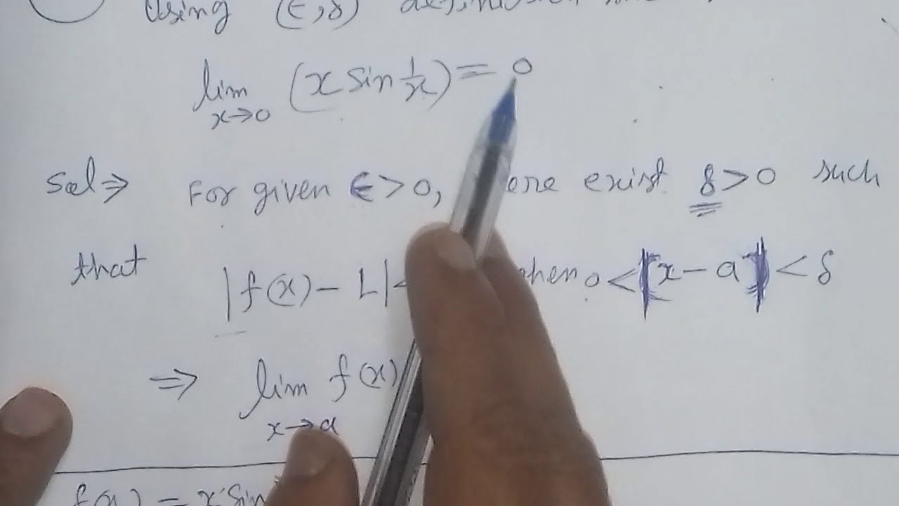 Using (,) epsilen-delta definition show that lim x tends to x.sin(1/x ...