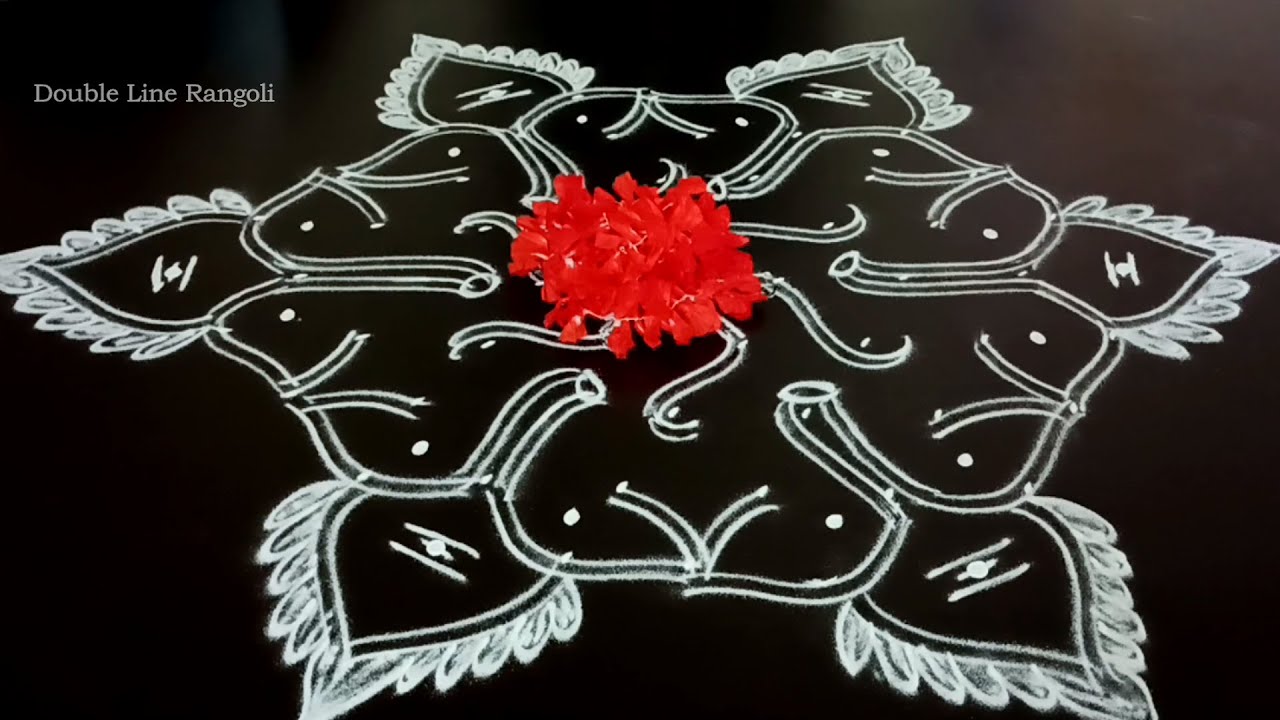 Vinayagar chaturthi kolam 9 dots|Ganesh chaturthi rangoli|Double line ...