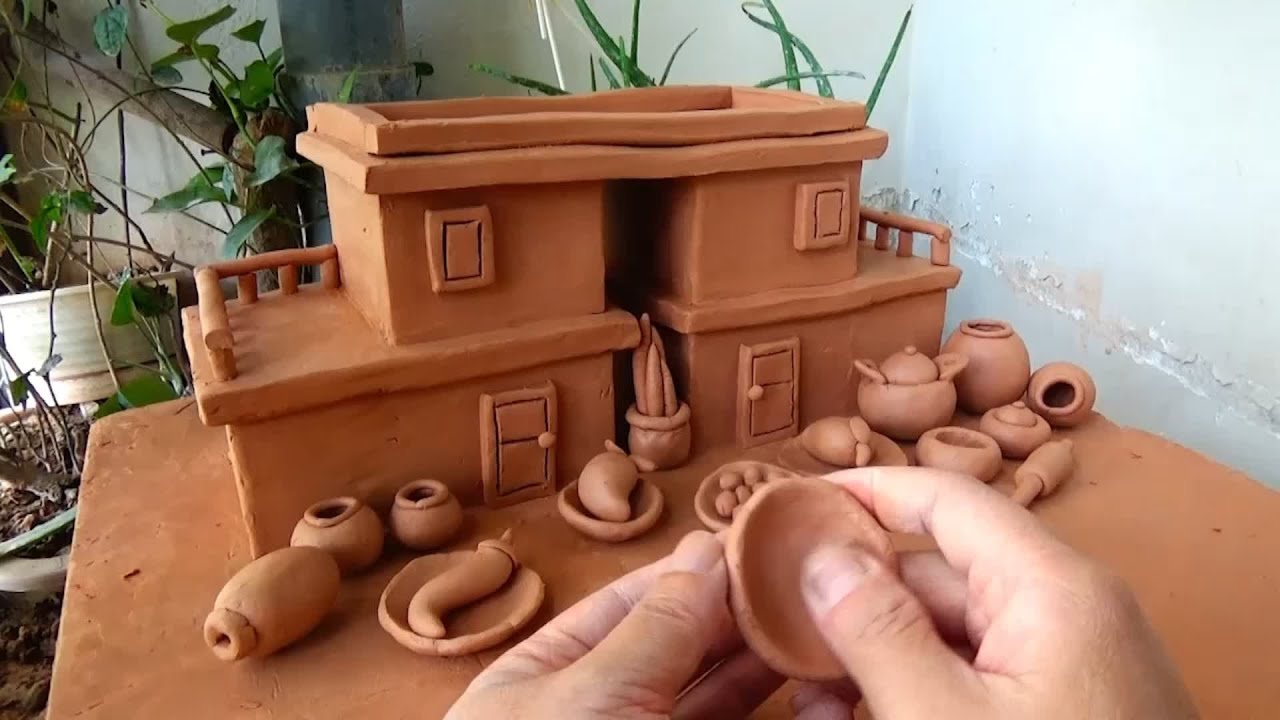 DIY Magical Style Building A House With Clay | Miniature Clay Terrance ...