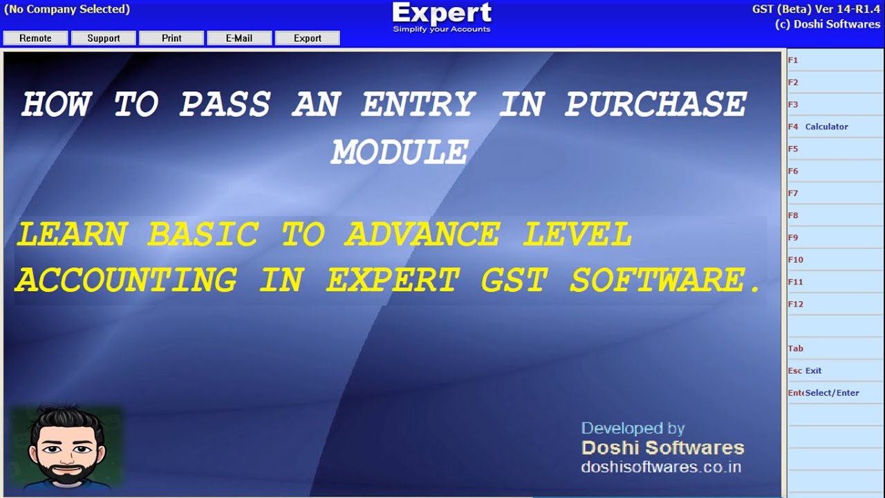 How to pass an Purchase Entry | EXPERT - Accounting Software - YouTube