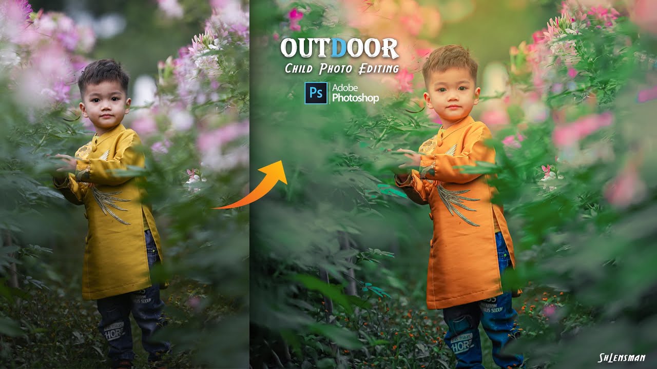 How To Edit Child Photos Outdoors In Photoshop - YouTube
