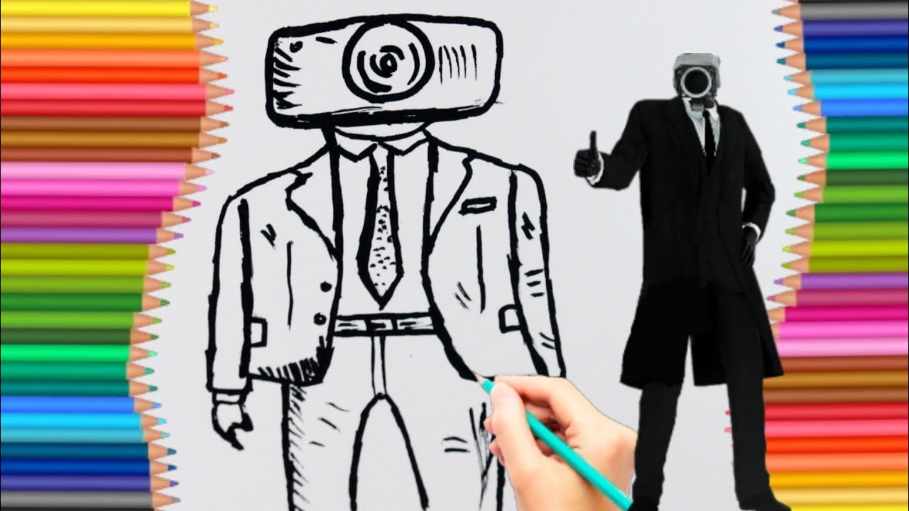 How To Draw Camera Man From Skibidi Toilet - YouTube