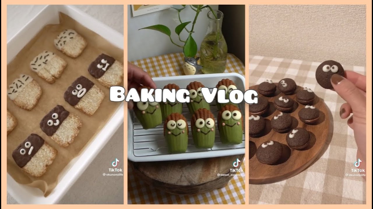 Baking Vlog 🧁🍪 | Mini/cute Cookies, madeleines, cupcakes, creampuffs ...