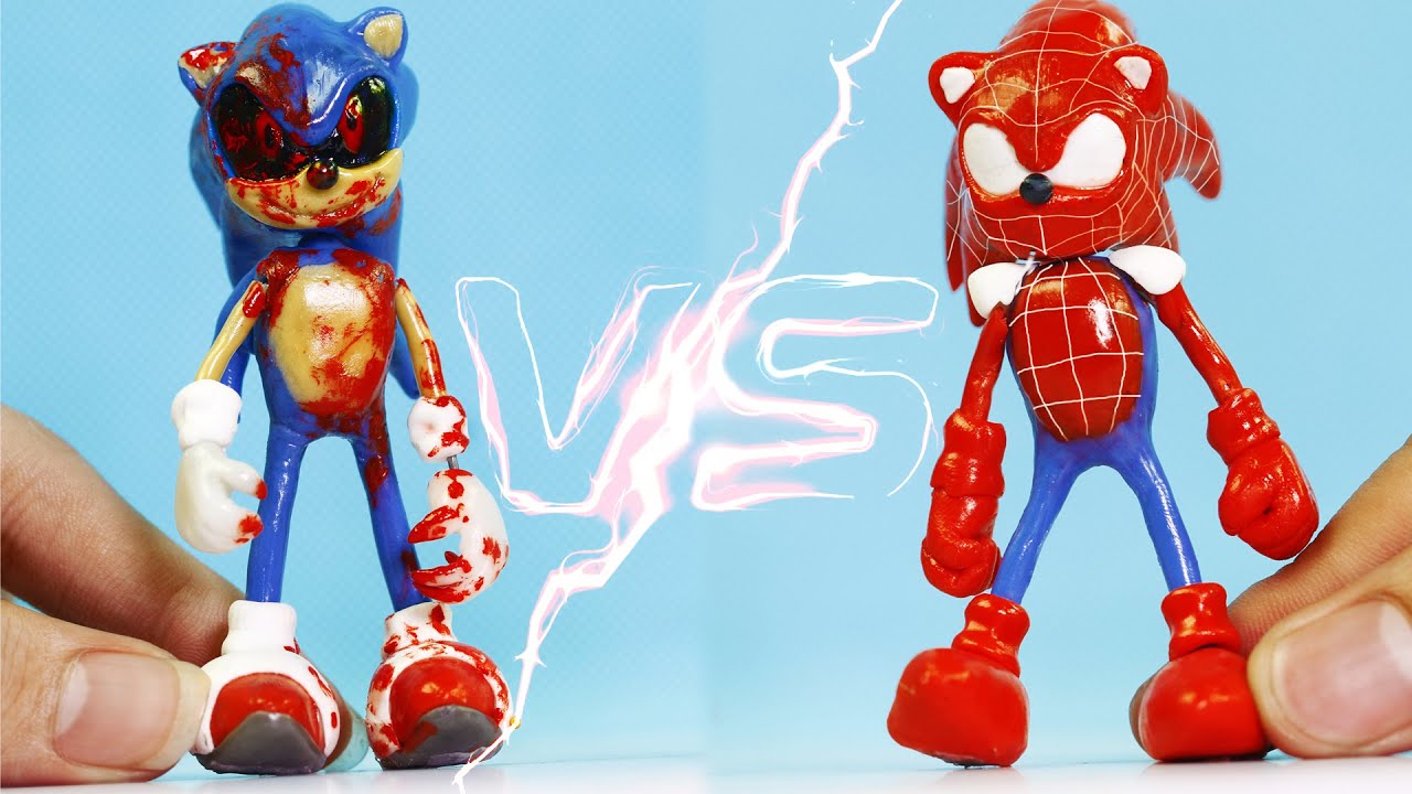 Making Sonic exe & Sonic mix Spiderman with Clay Handmade Clay Tutorial ...