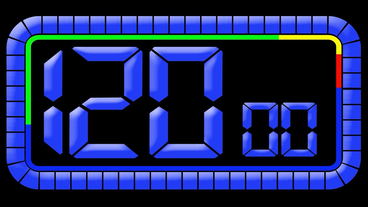 120 to 0 Countdown Timer With Royalty-free Electronica Music | Numbers ...