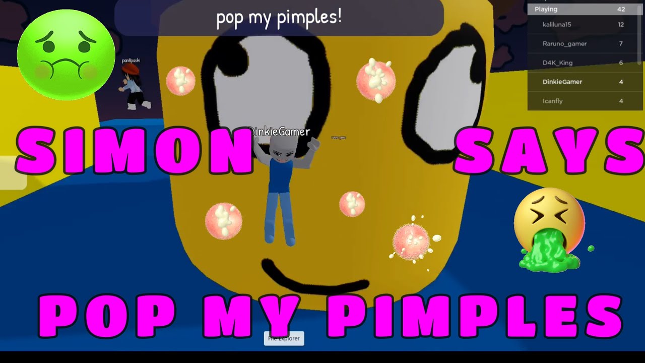 Roblox funny simon says POP MY PIMPLES game - YouTube