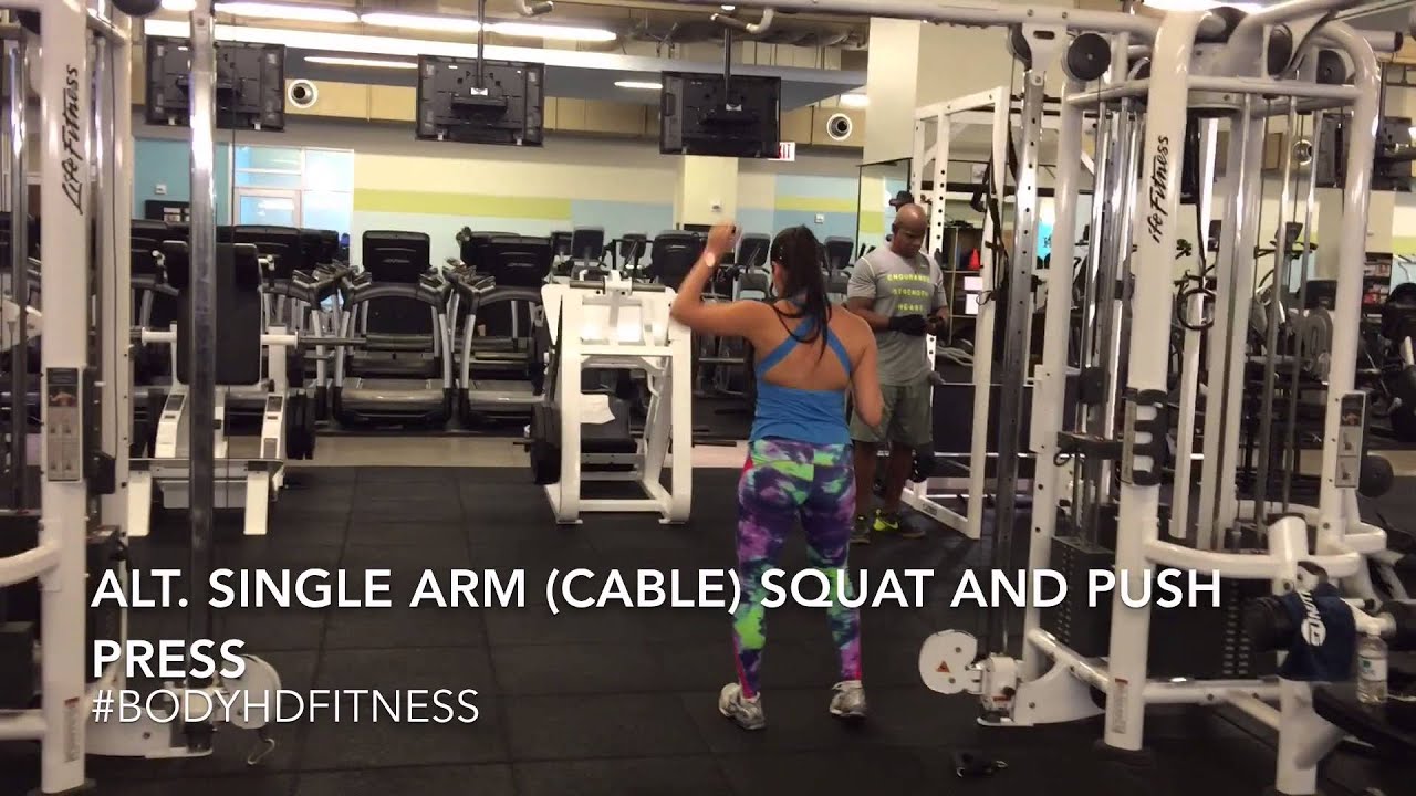 Cable Squat and Push Press - YouTube