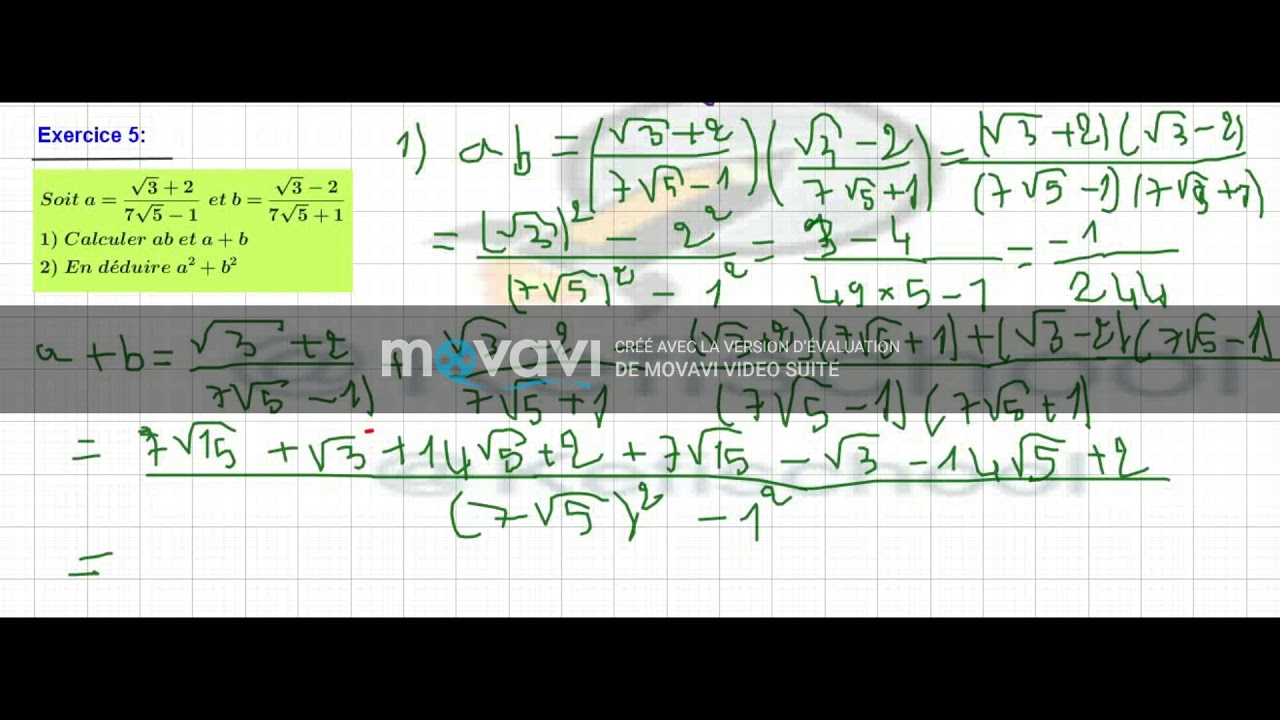 Calcul dans R Partie 3 sur 5(2ème année secondaire) 2019-2020 ( Prof ...