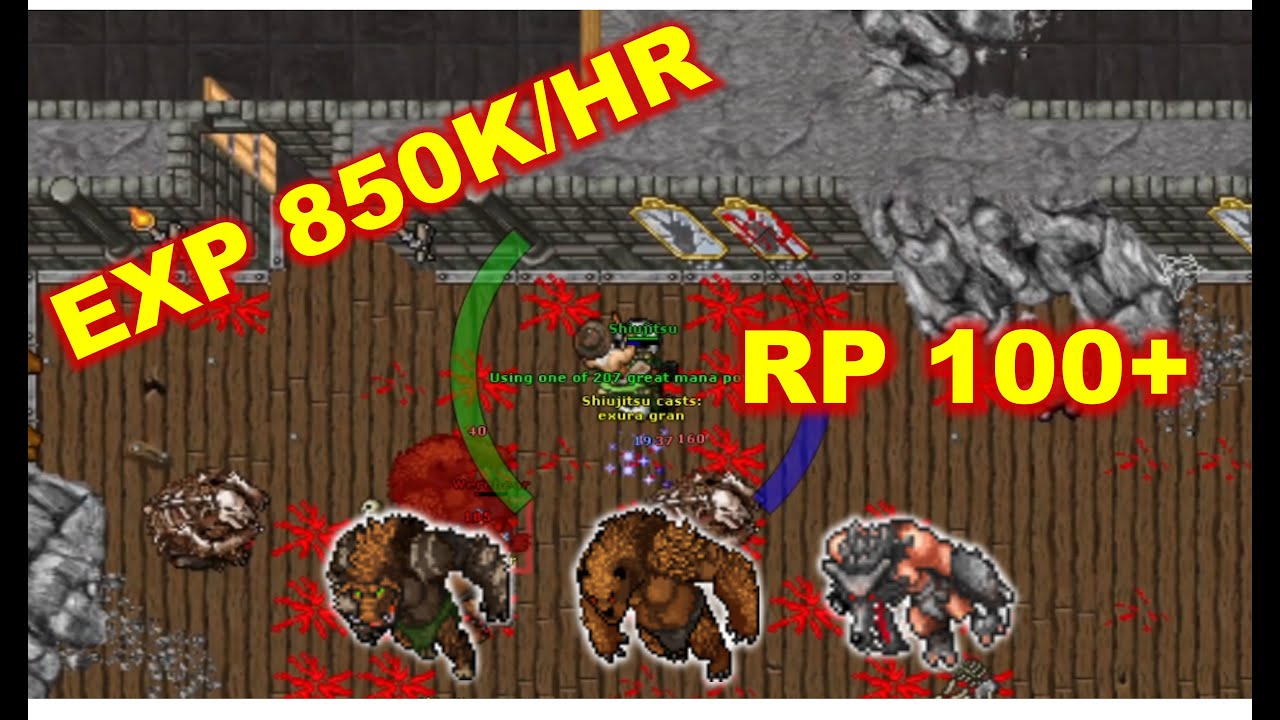 Tibia - RP 100+ EXP 800k/hr - YouTube