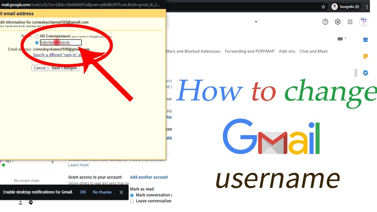 How to change gmail username | change gmail id - YouTube