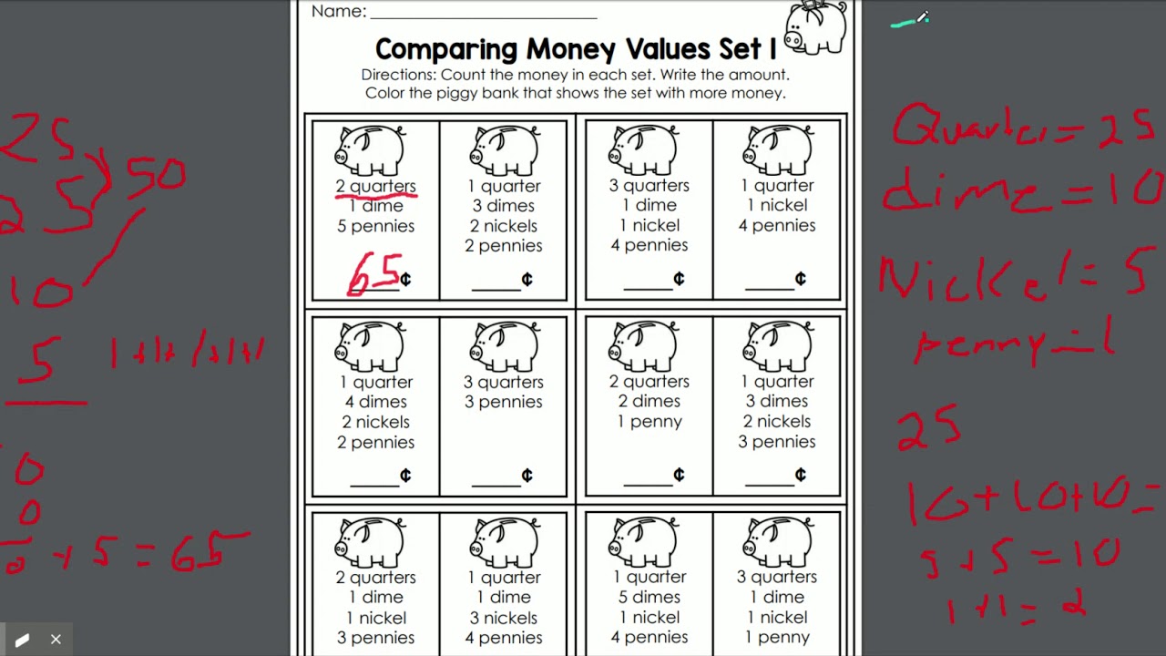 Comparing Money values set 1 - YouTube