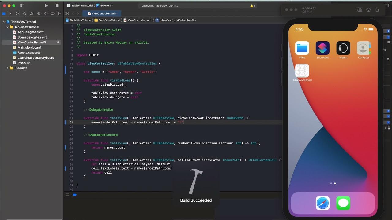 UITableView - Updating the Table's Data with reloadData (Part 3) - YouTube