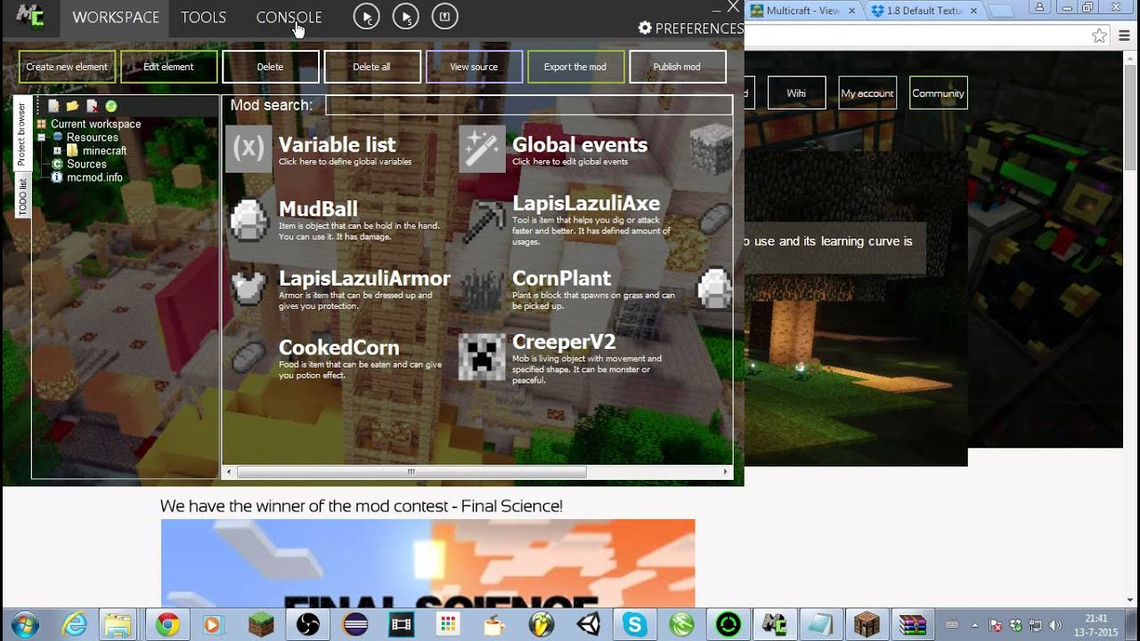 Minecraft Creating Mods #7 - Creeper V2.0! [MCreator] - YouTube