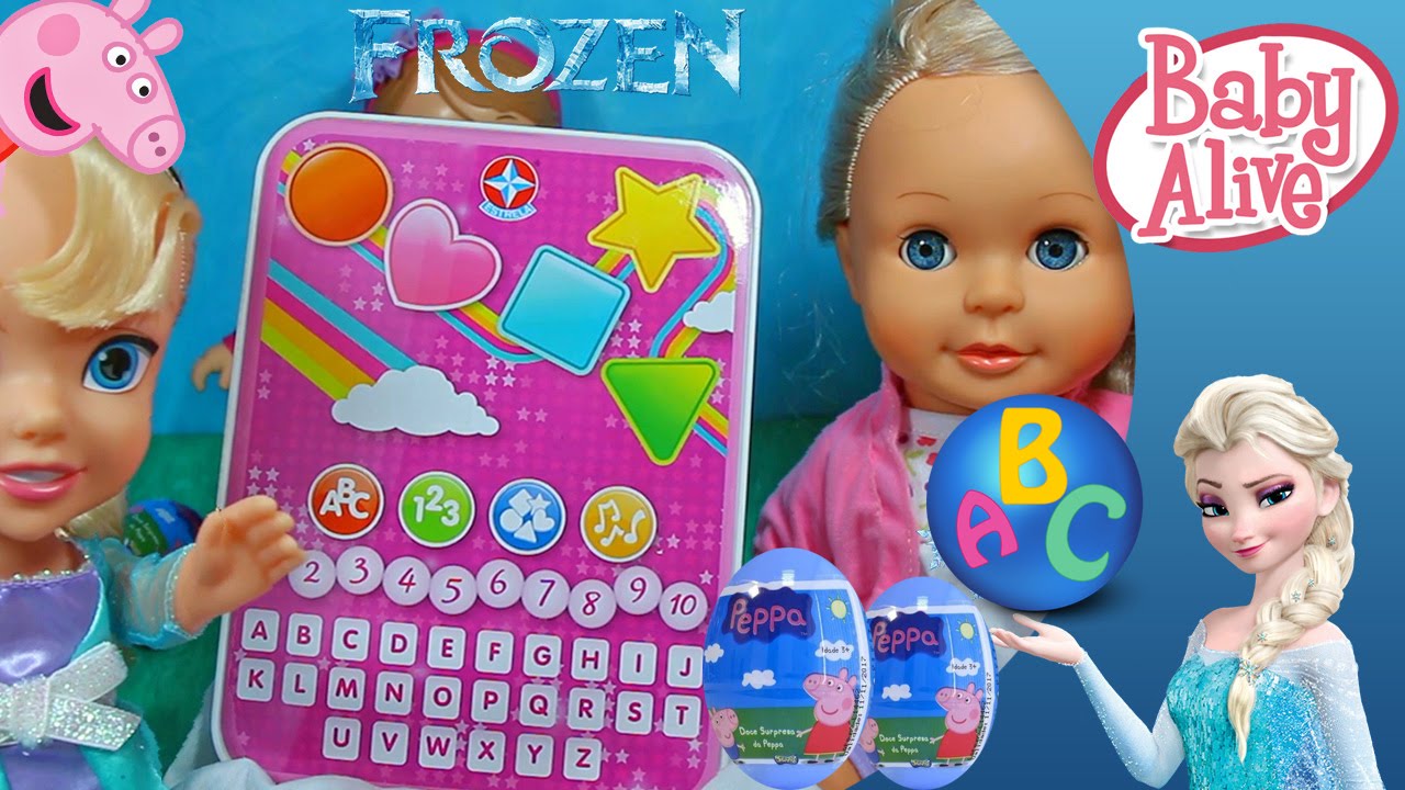 Alfabeto com Bonecas Baby Alive Princesa Elsa Frozen Isa Brinca Comigo ...