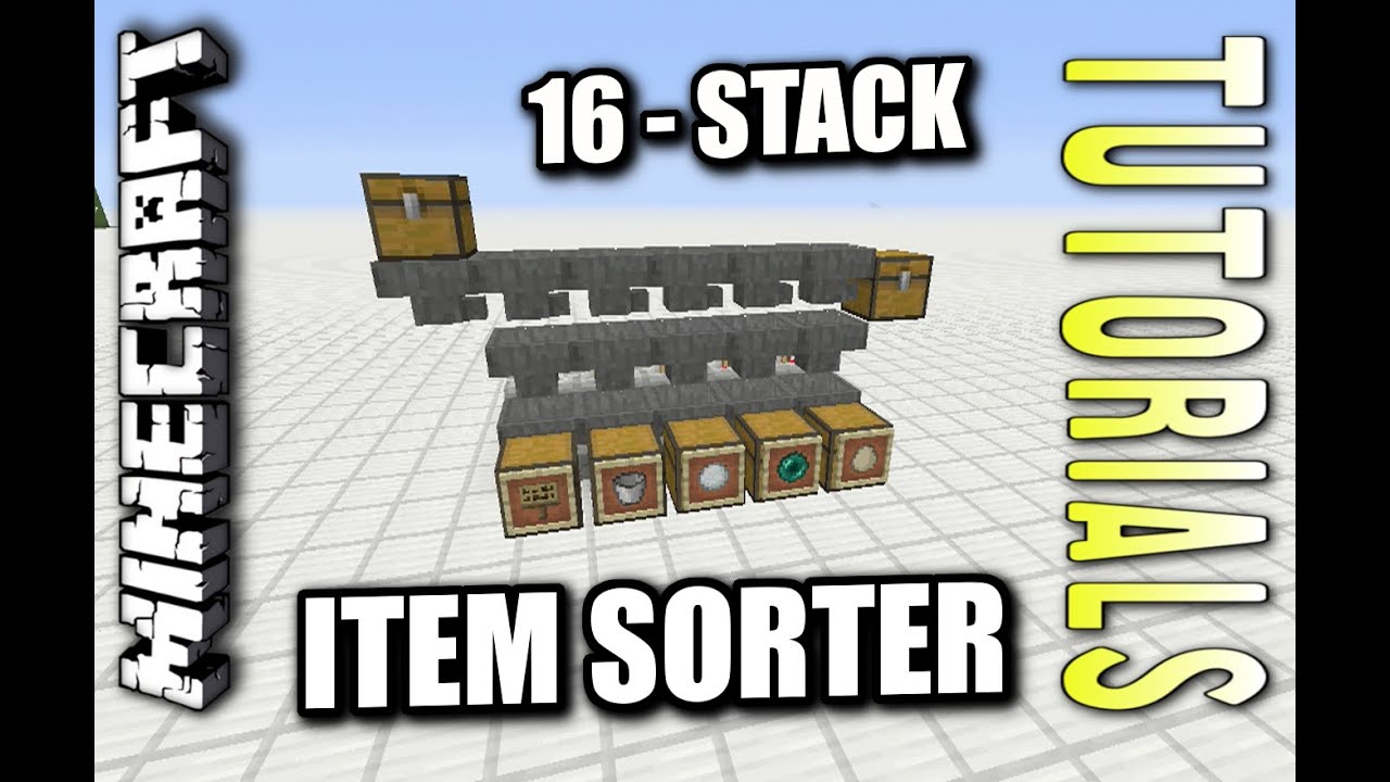 Minecraft Bedrock ITEM SORTER 16 Stack Tutorial MCPE Xbox minecraft-bedrock-item-sorter-16-stack-tutorial-mcpe-xbox