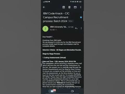 IBM Test Invitation Mail|CodeKnack2024|Total Rounds|Online Test ...