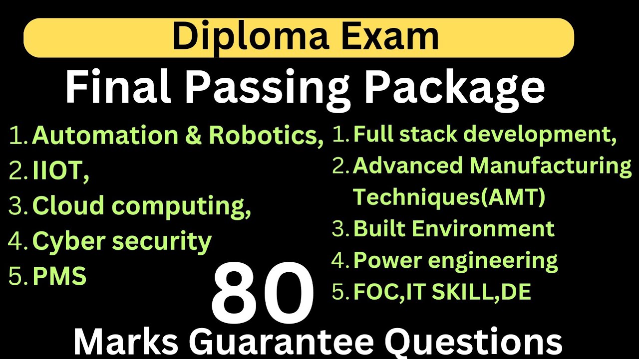 Diploma passing package|Diploma important questions|How to pass diploma ...