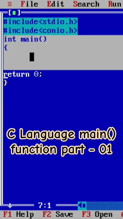 C Language Main Function Part 01 Ctutorials Youtube
