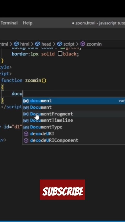 zoom in java script #javascript #webdesign - YouTube