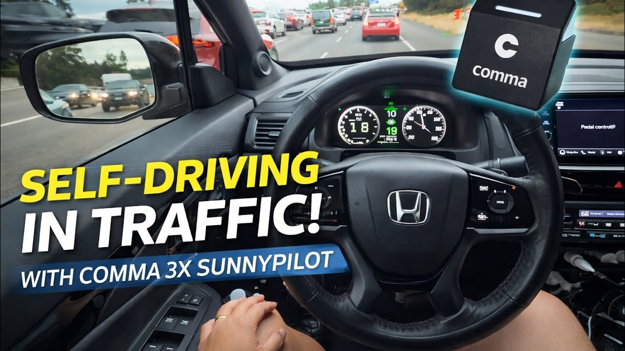 Comma PEDAL INSTALL plus STOP and GO self driving in traffic! w/ Comma ...