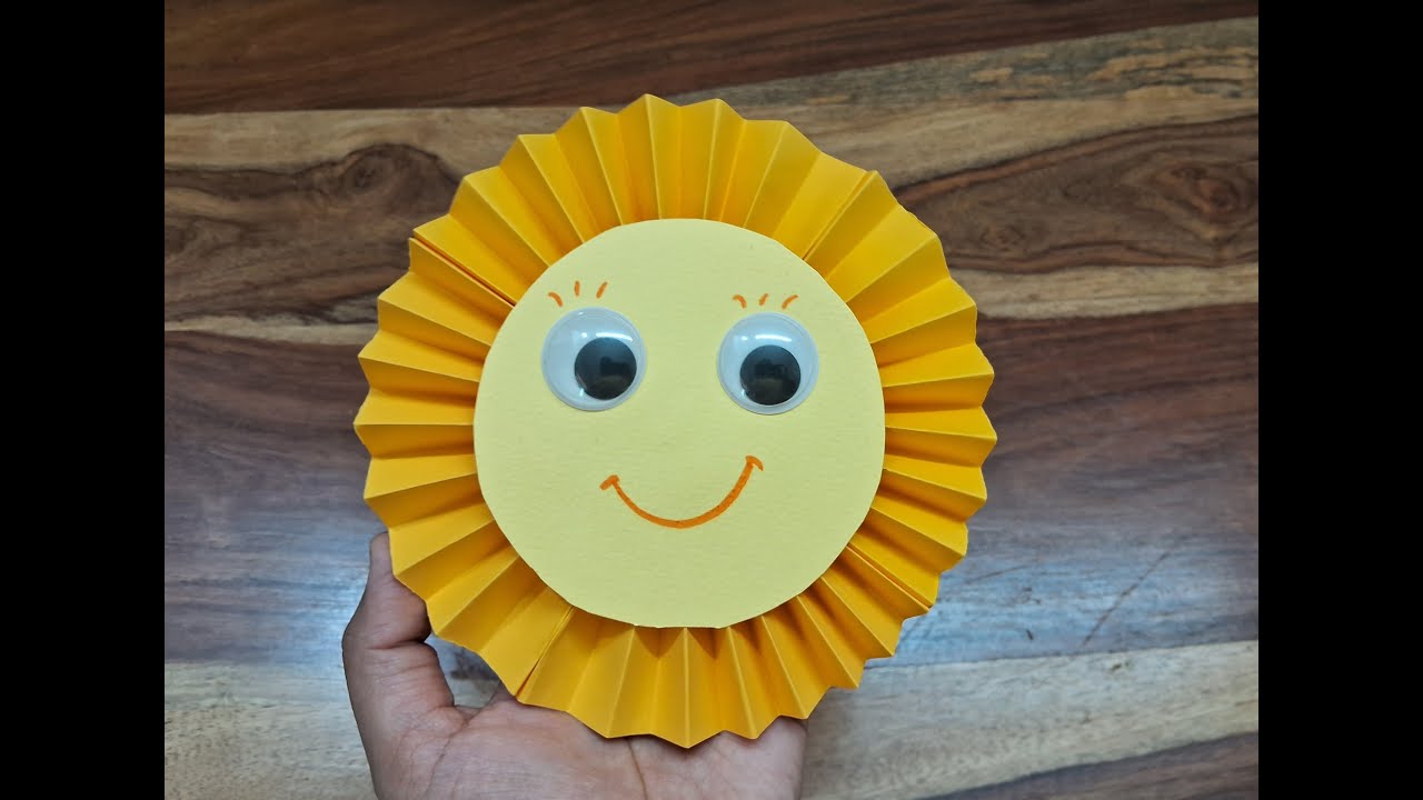 How to make a Smiling Paper Sun l Sunflower Paper Craft l DIY Sun ...