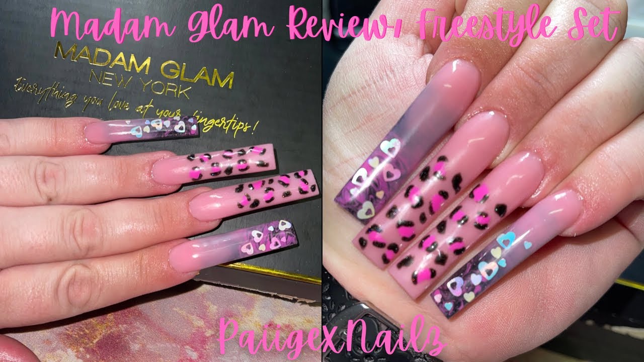 MADAM GLAM REVIEW/ CHEETAH PRINT FREESTYLE NAILS! - YouTube