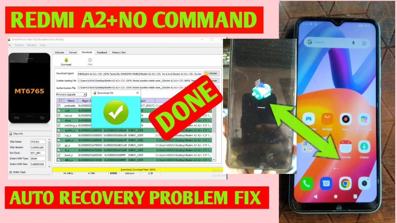 Redmi A2 and A2+Plus auto recovery mode solution poco C51 auto recovery ...