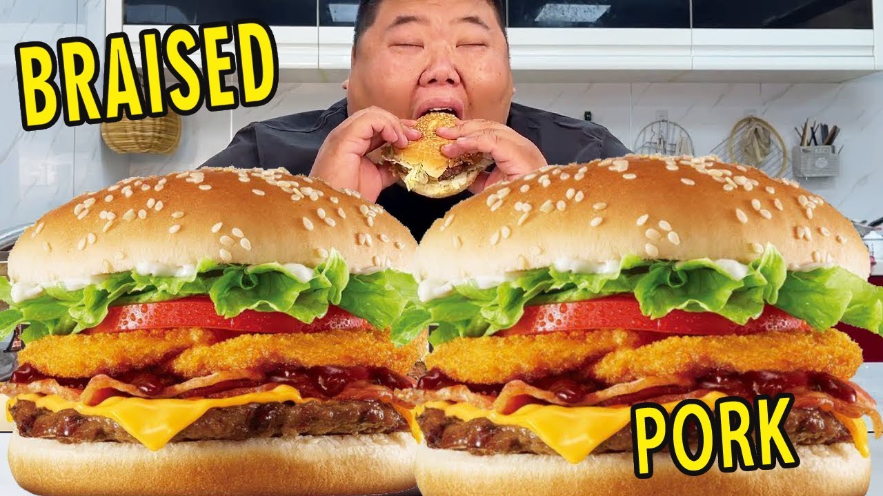 Fat Brother bought two steaks to make his own "double beef burger", and ...