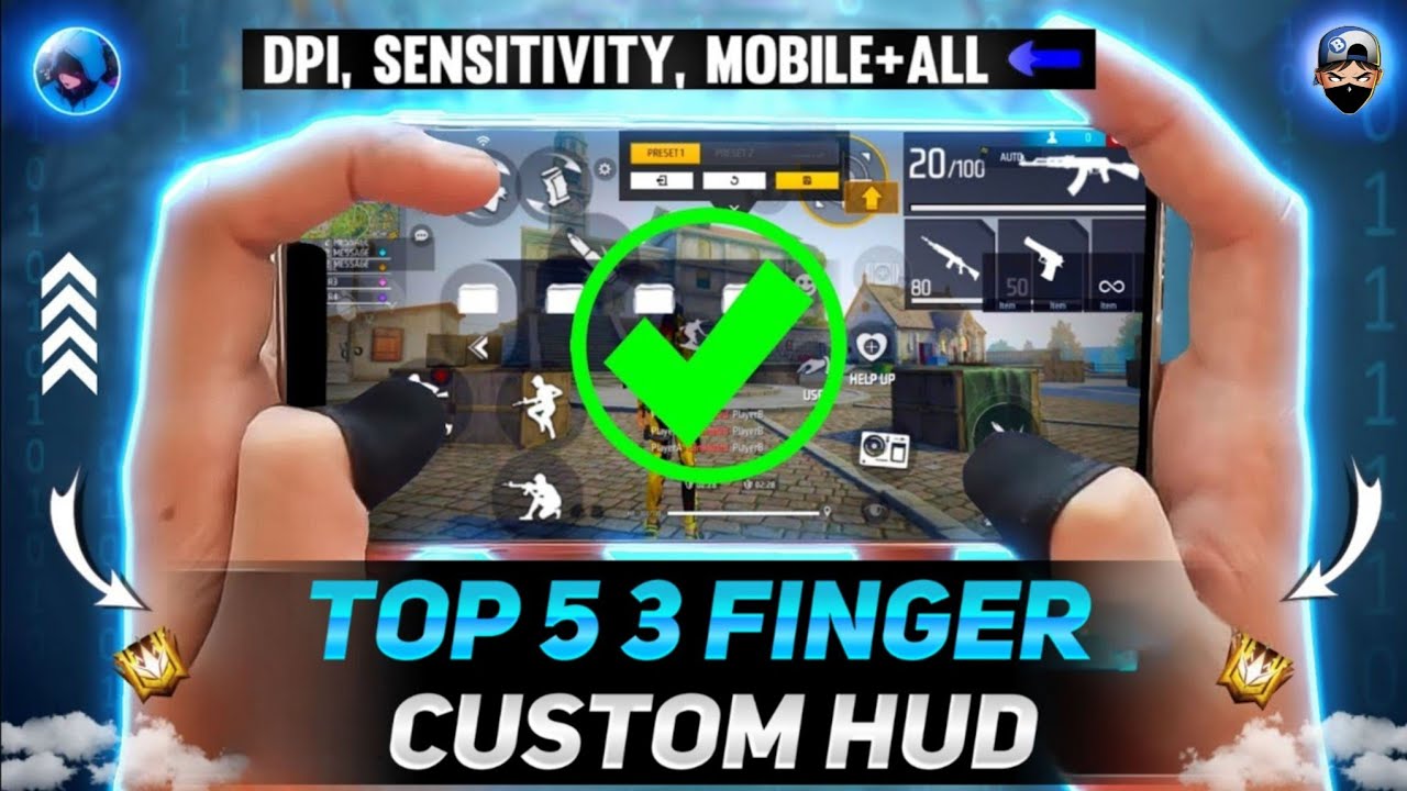 TOP 5 BEST 3 FINGER CUSTOM HUD | EASY & FASTEST 3 FINGER CLAW IN FF😈🔥 ...