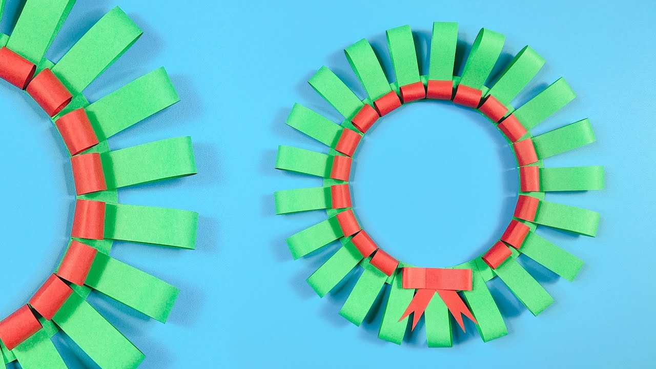 How to Make Paper Wreath | Paper Wreath Tutorial For Kids | Craft Train ...