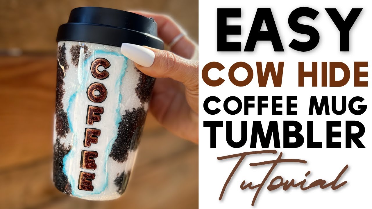 COW PRINT TUMBLER using ALCOHOL INK and GLITTER! - YouTube