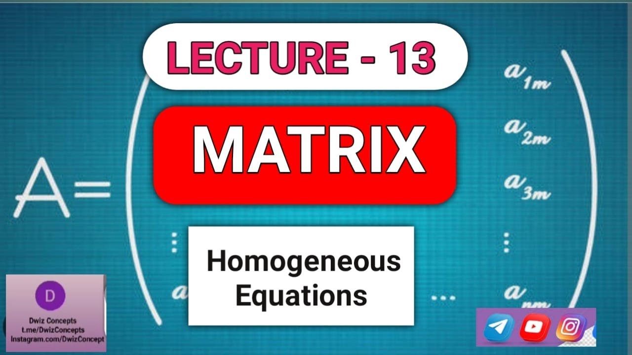 Solution of Homogeneous Equation - YouTube