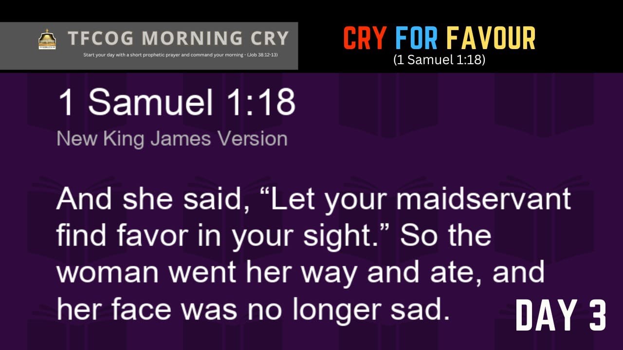 Morning Cry || CRY FOR FAVOUR (DAY 3) (1 Samuel 1:18) || Pastor Ade ...
