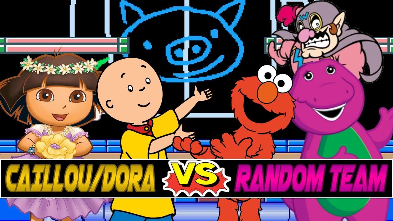 M.U.G.E.N. Battles | Caillou/Dora vs Wario-Man/Elmo/Barney - YouTube