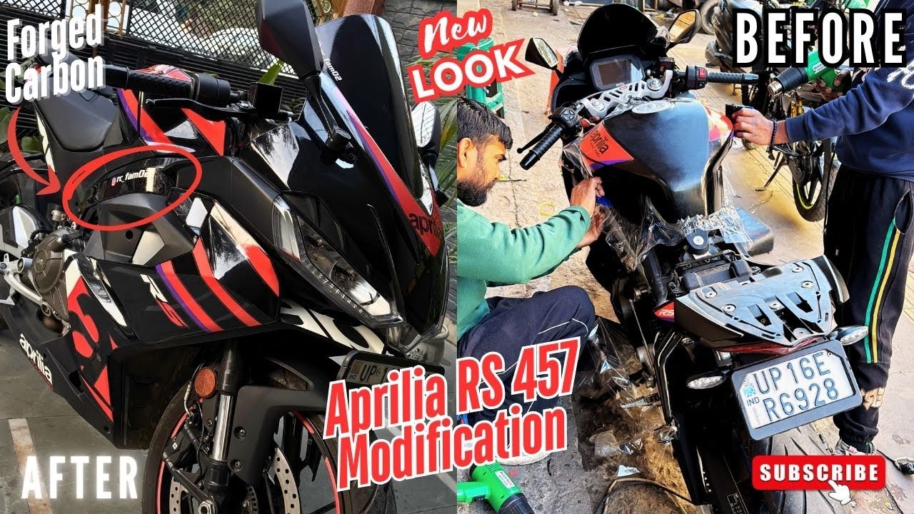 APRILIA RS 457 MODIFICATION 🔥| CARBON WRAP & HIGH WIND SHIELD 😍| RC Fam ...