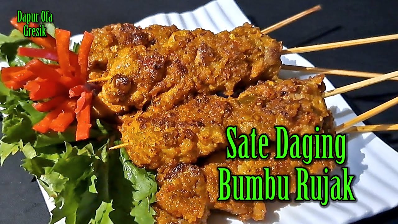 resep Sate daging Bumbu Rujak - YouTube
