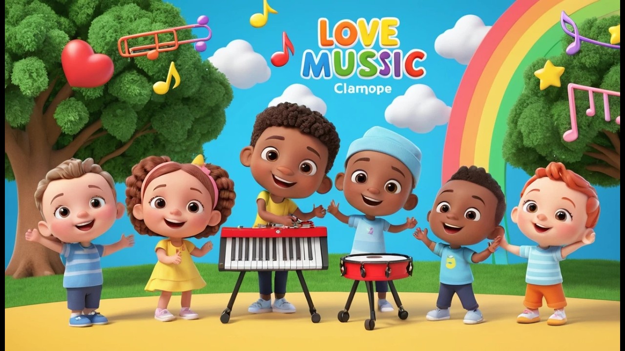 We Love Music 🎶 | Happy Kids Poem | Fun Nursery Rhymes | Learning Song ...