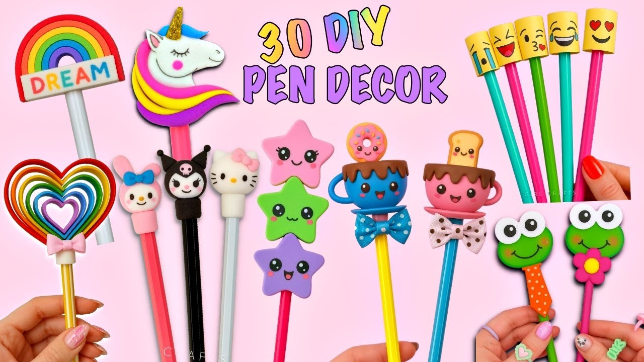 30 DIY PEN DECORATION IDEAS YOU WILL LOVE - YouTube