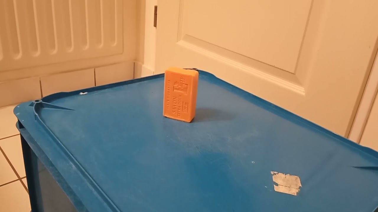 Orange soap on a blue box for approximately 17 seconds - YouTube